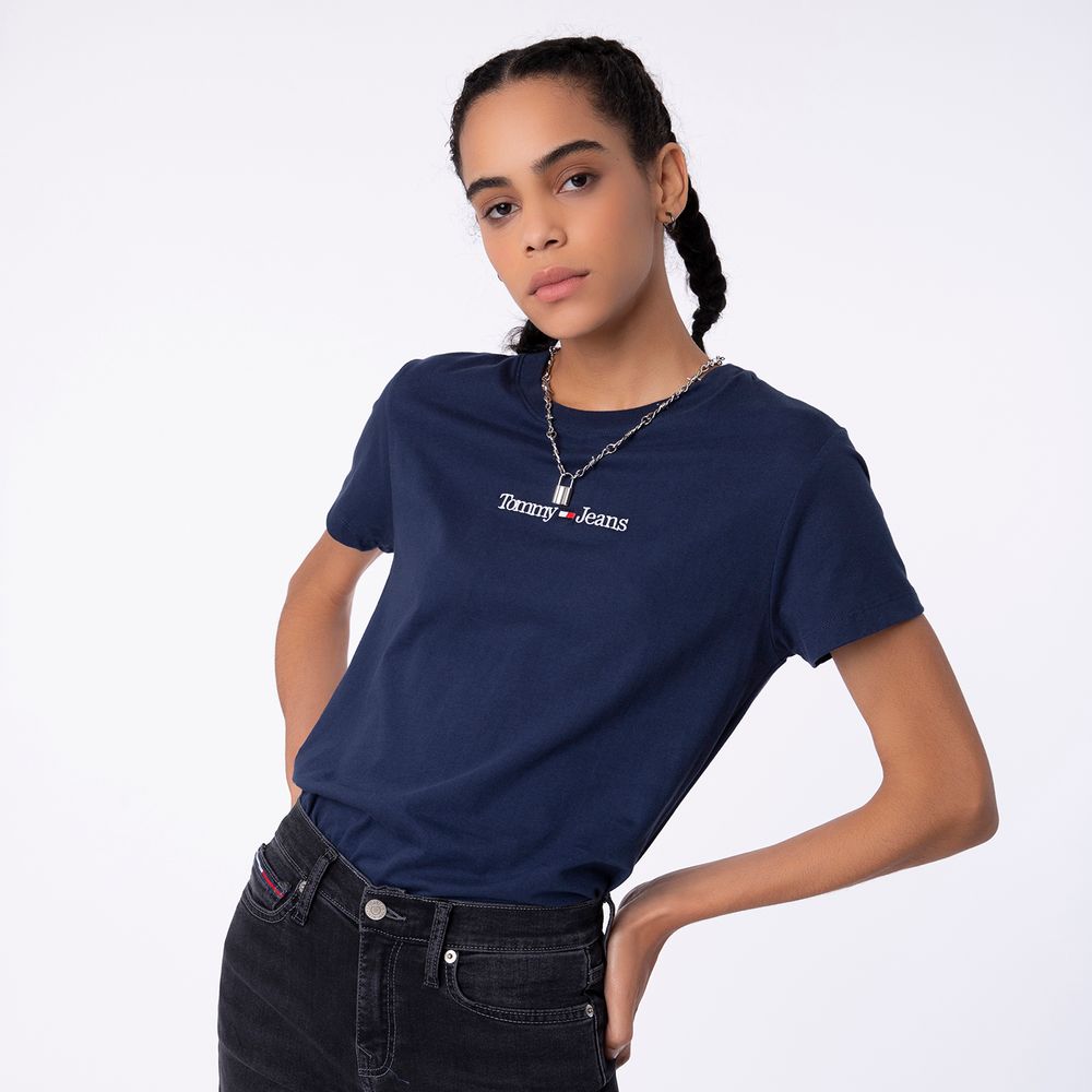 Cropped Manga Curta Logo Linear Tommy Jeans | Tommy Hilfiger - Tommy ...